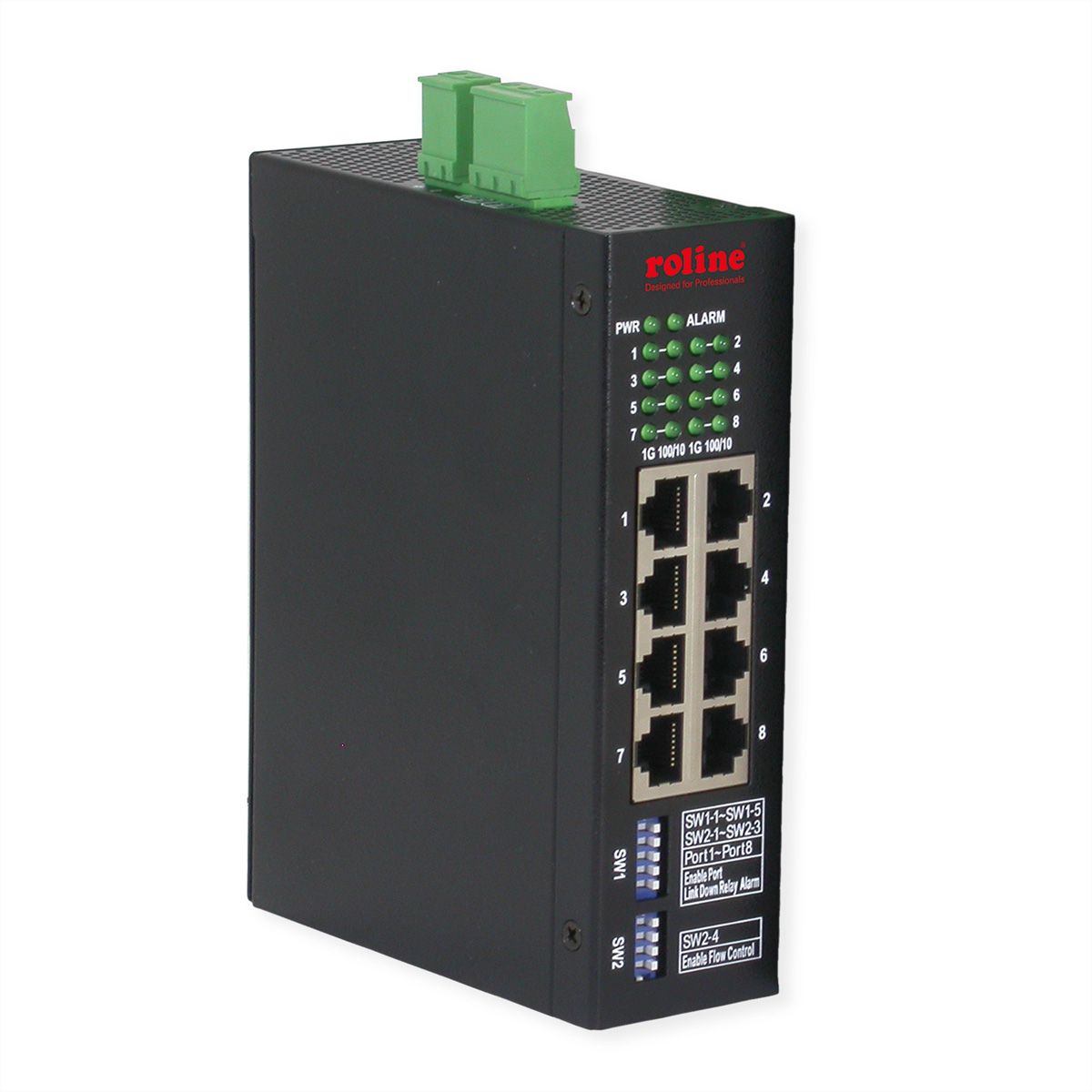 ROLINE Switch industriel Gigabit Ethernet, 8 ports, administré Web - SECOMP France