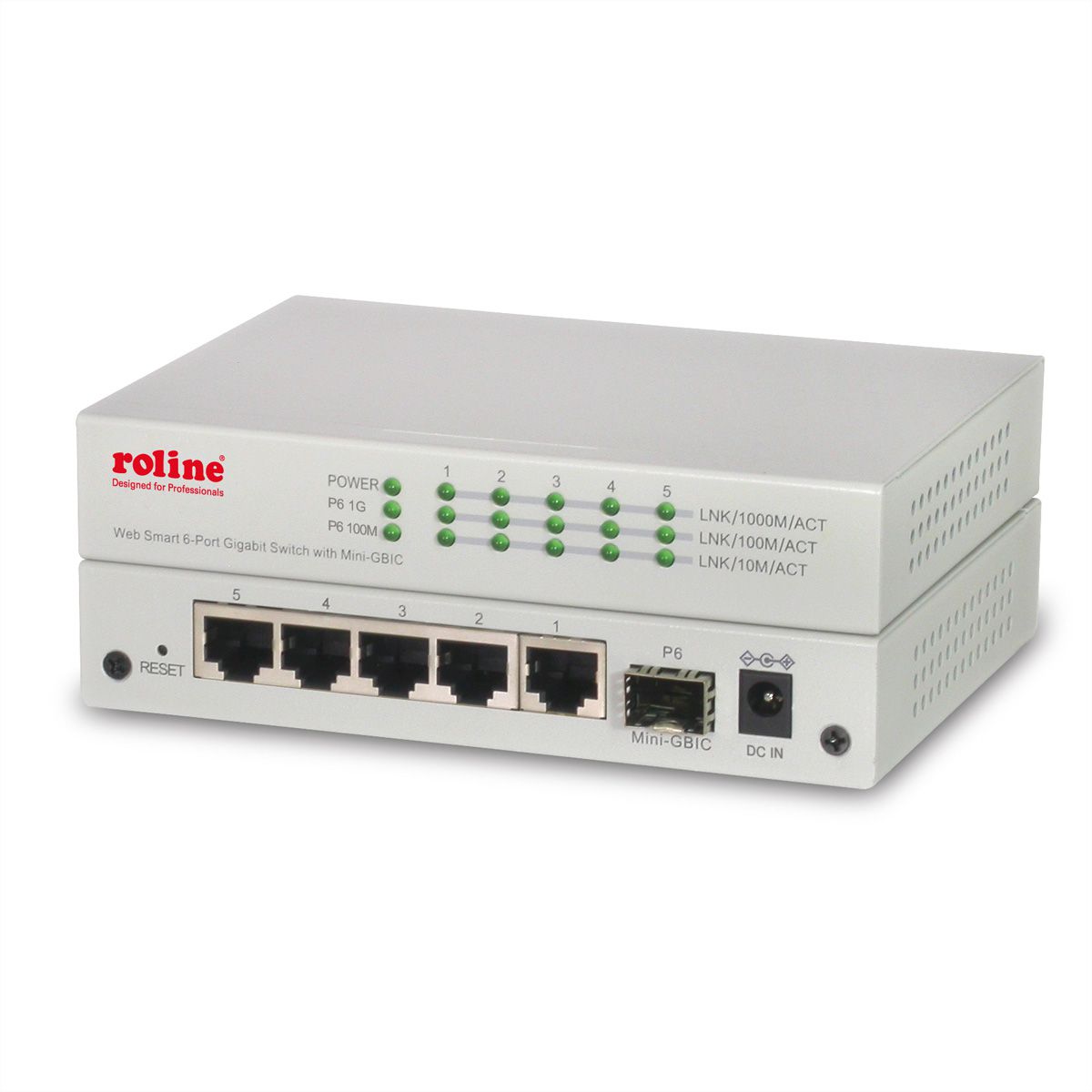 ROLINE Switch Gigabit Ethernet, 6 ports (5x 10/100/1000 + 1x SFP ...