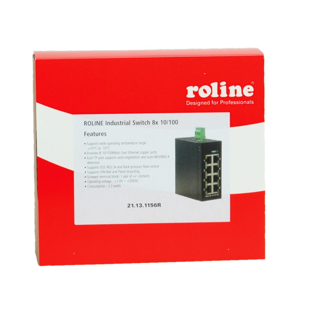 ROLINE Switch industriel 8 ports RJ-45 non administrable - SECOMP France